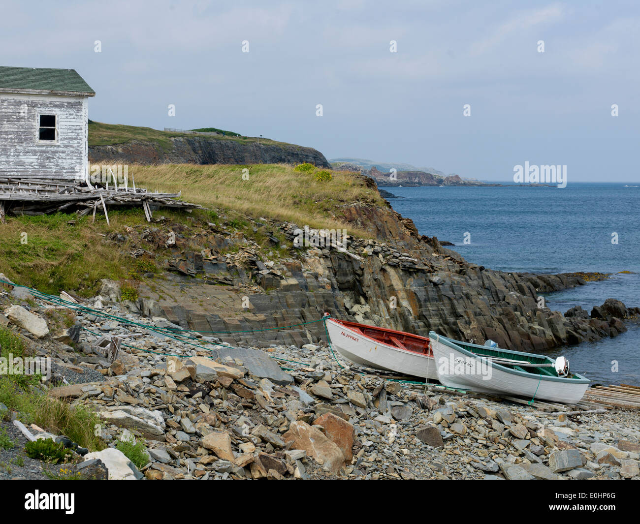 Boote an der Küste, kleine Catalina, Halbinsel Bonavista, Neufundland ...