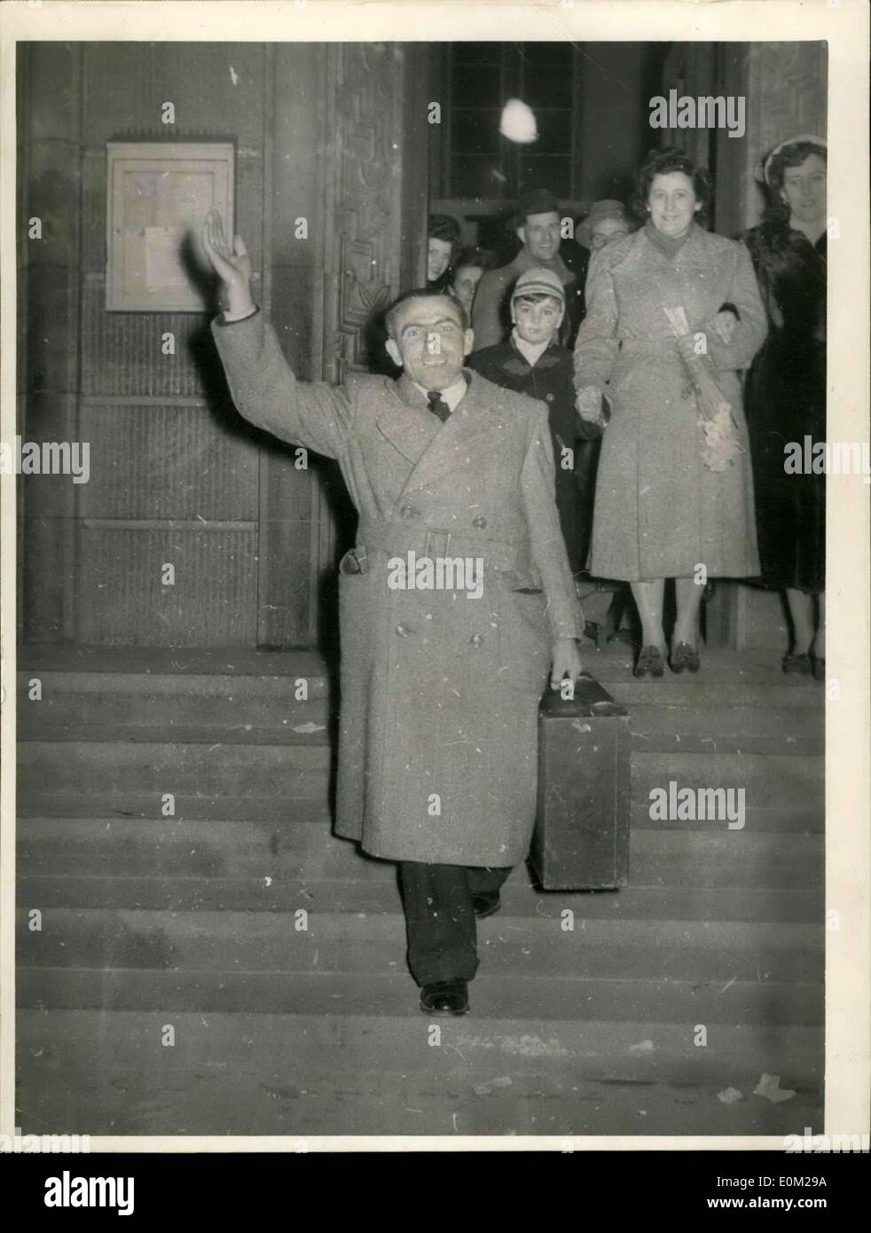 9. März 1953 - Jakob Rauen zurück in Offenbach, Deutschland; die in den ...