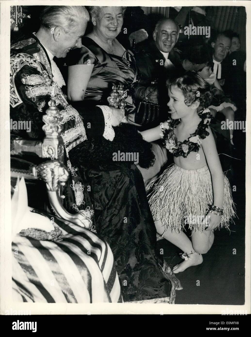 1. Januar 1955 - Kinder-Fancy Dress Party im Mansion House: Foto zeigt ...