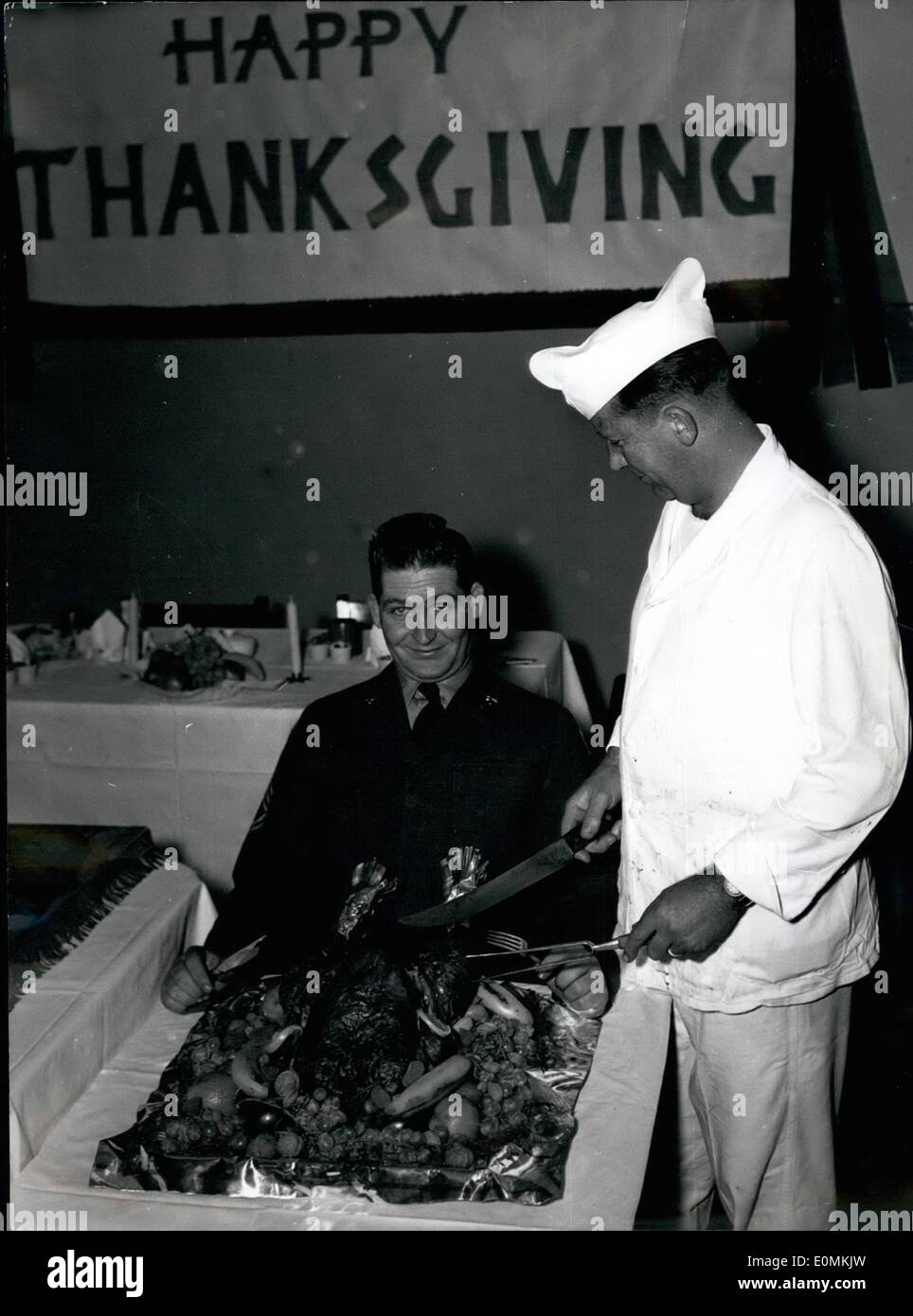 11. November 1955 - feiern US-Soldaten Thanksgiving Day. Allover die ...