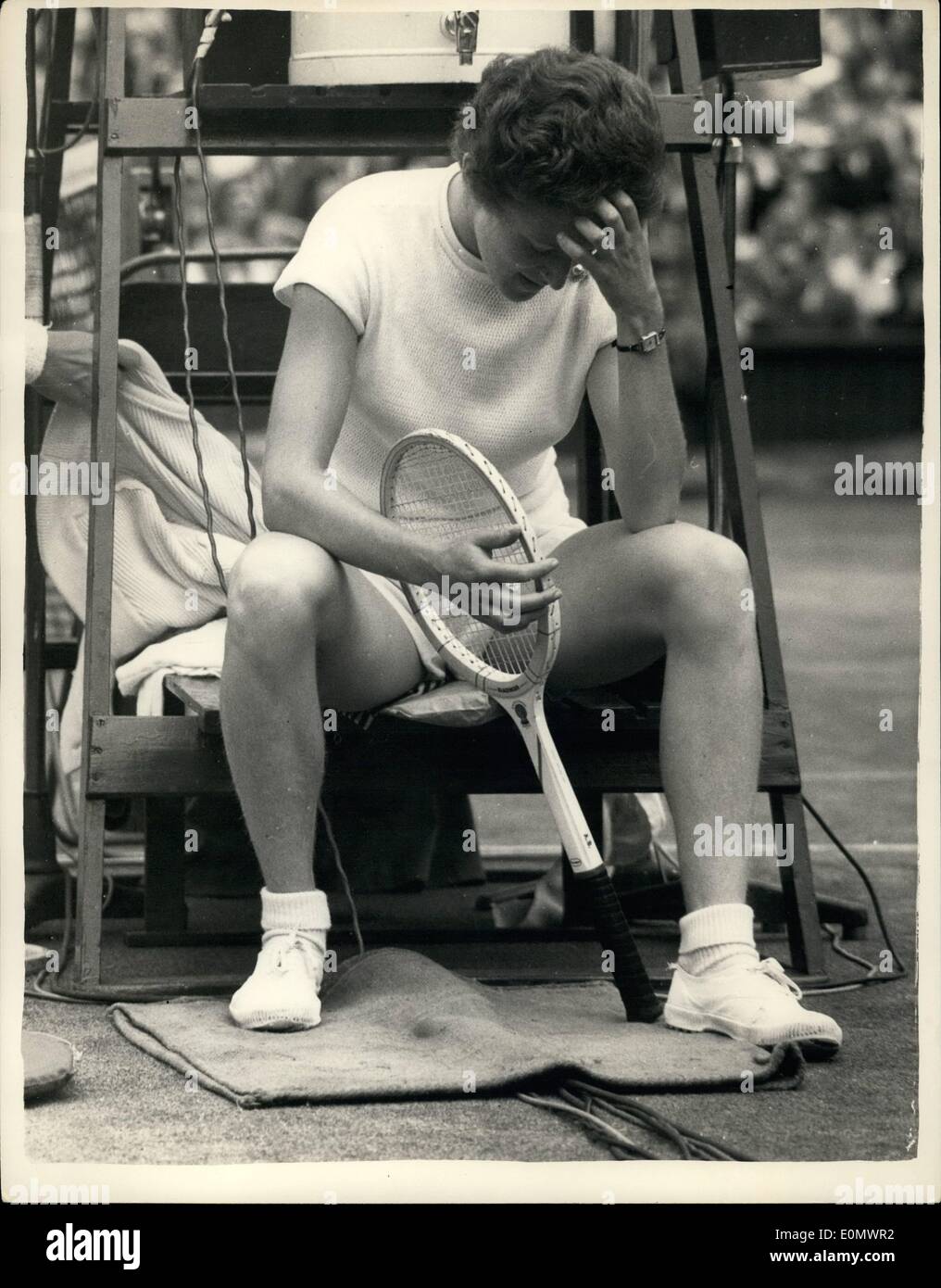 7. Juli 1956 - Frauen Singles Halbfinale in Wimbledon Angela Buxton ...