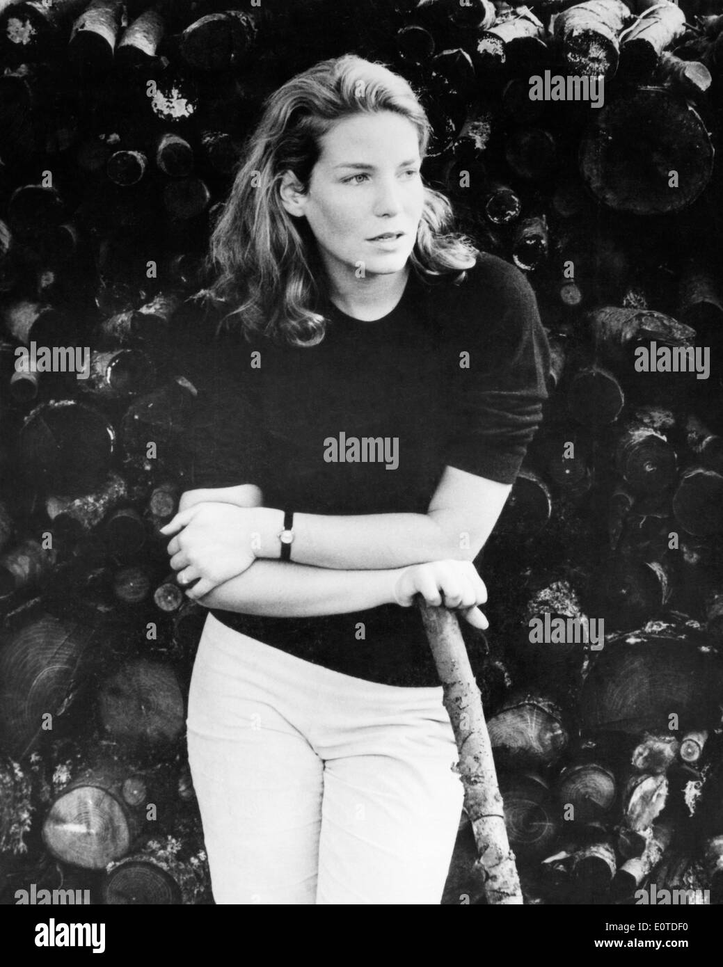 Alexandra Stewart am Set des Films "Nackt Herbst" (aka Les Mauvais ...