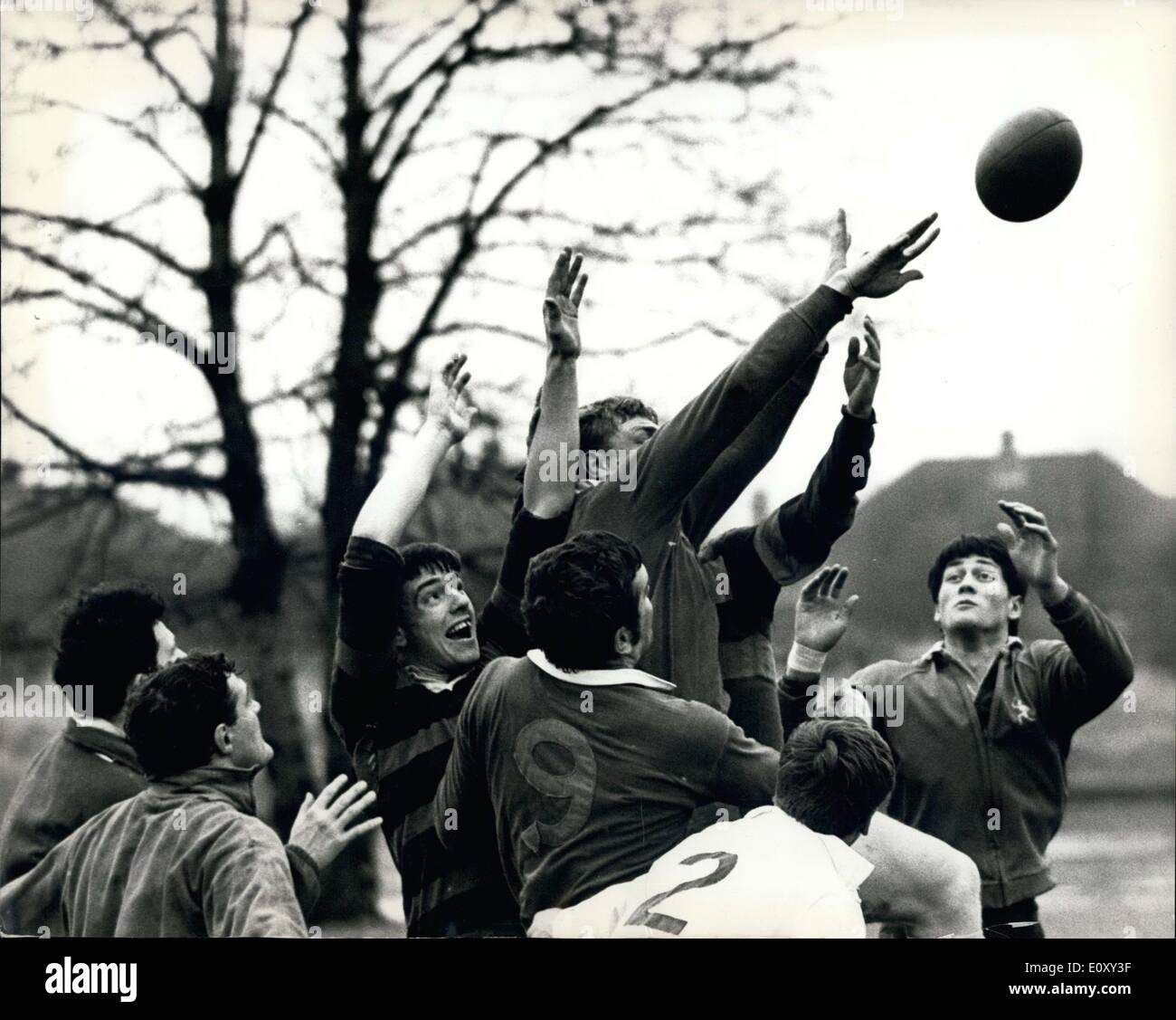 19. Januar 1968 - Englands Rugby Team Zug für die morgige Spiel gegen ...