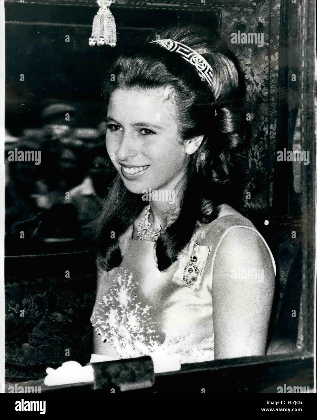 7. Juli 1970 - staatliche Eröffnung des Parlaments. Prinzessin Anne ...