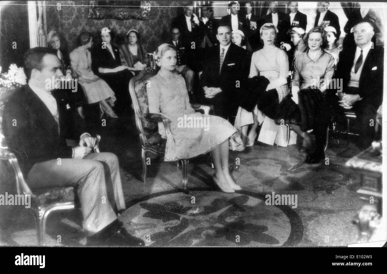 Schauspielerin Prinzessin Grace Kelly und Fürst Rainier im meeting ...