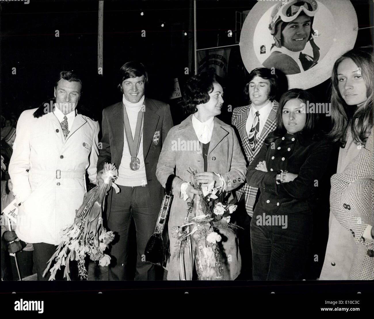 21. März 1972 - fröhlichen Empfang für olympische Sieger Bernhard Russi ...