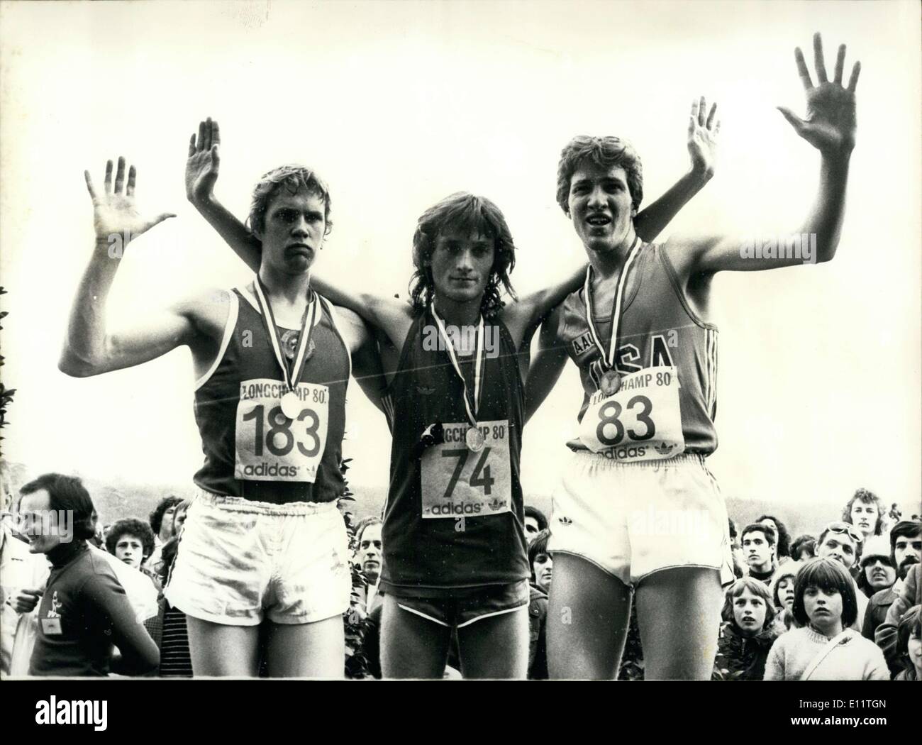 10. März 1980 - auf dem Podium von links nach rechts: Sowjet-Union ...