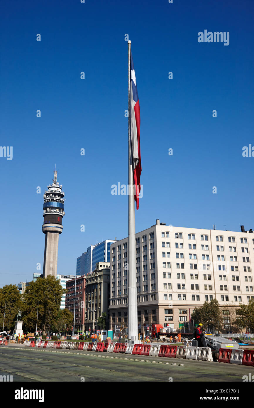 großer bicentenary Flagge auf der Ohiggins Avenue in Bürger Quadrat ...