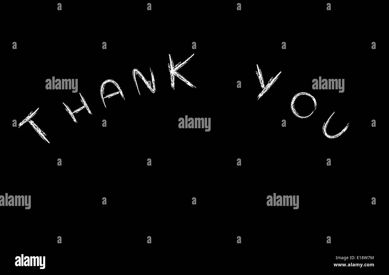 "Vielen Dank" handschriftlich mit weißer Kreide auf einer Tafel ...