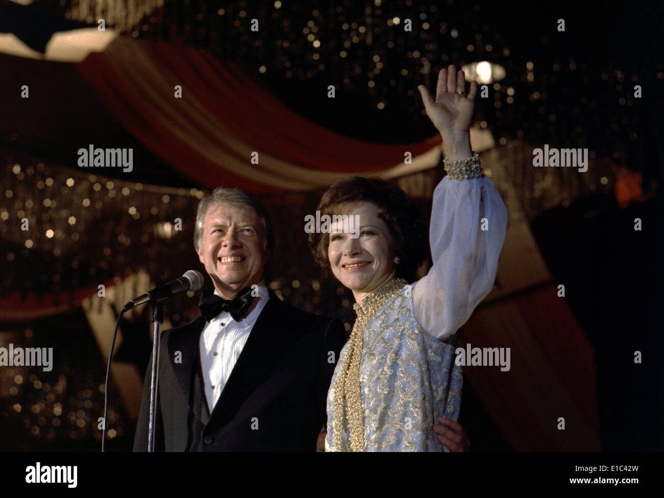 Präsident Jimmy Carter und First Lady Rosalynn Carter auf dem Inaugural ...