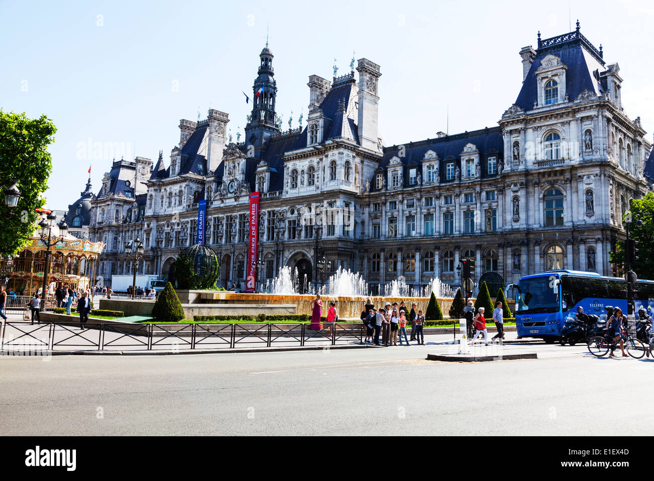 Das Hotel de Ville (Rathaus), 4. Arrondissement, Paris, Frankreich vor ...