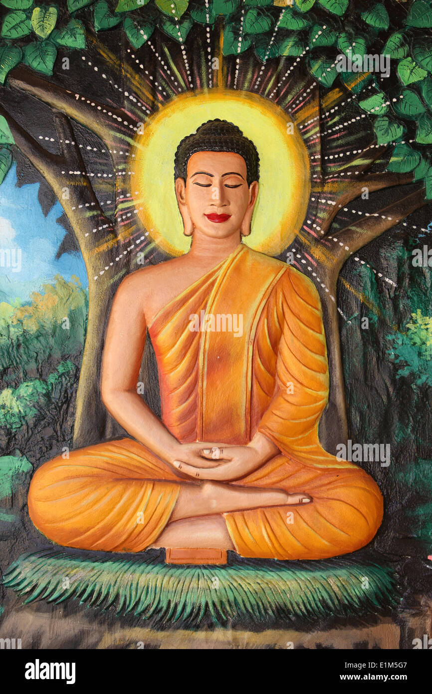 Preah Prom Rath Kloster. Leben des Buddha. Meditation auf einer ...