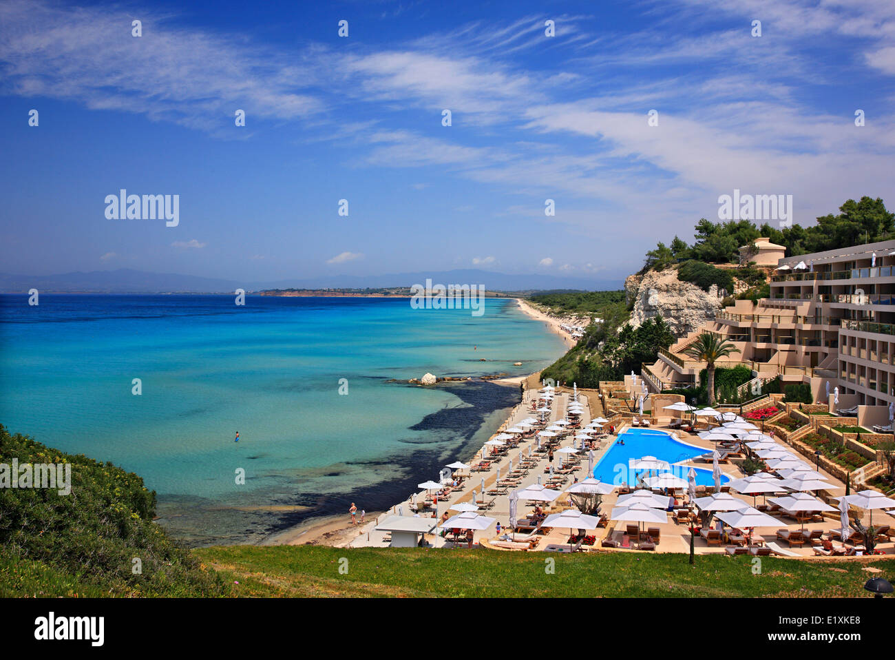 Einer der Strände im Sani Beach Resort, Halbinsel Kassandra, Chalkidiki ...