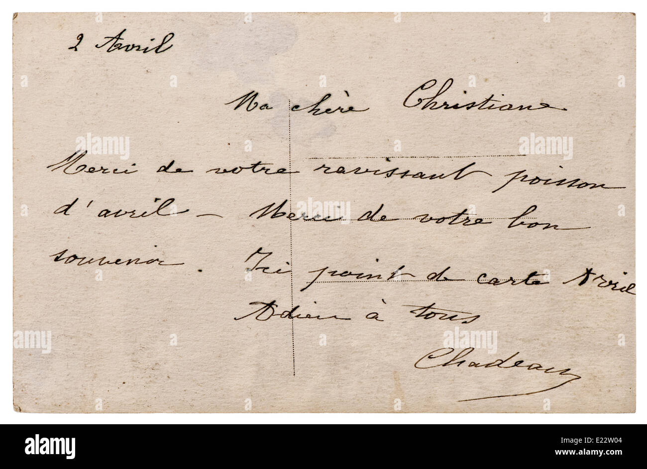 Alter Brief mit handschriftlichem Text von ca. 1900. Grunge Vintage ...