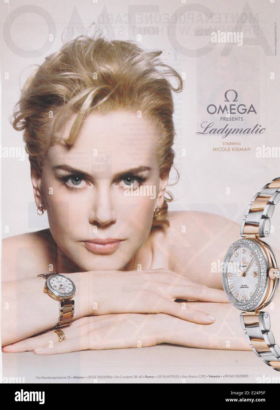 Prominente in der Werbung für verschiedene führende Luxus-Designer ...