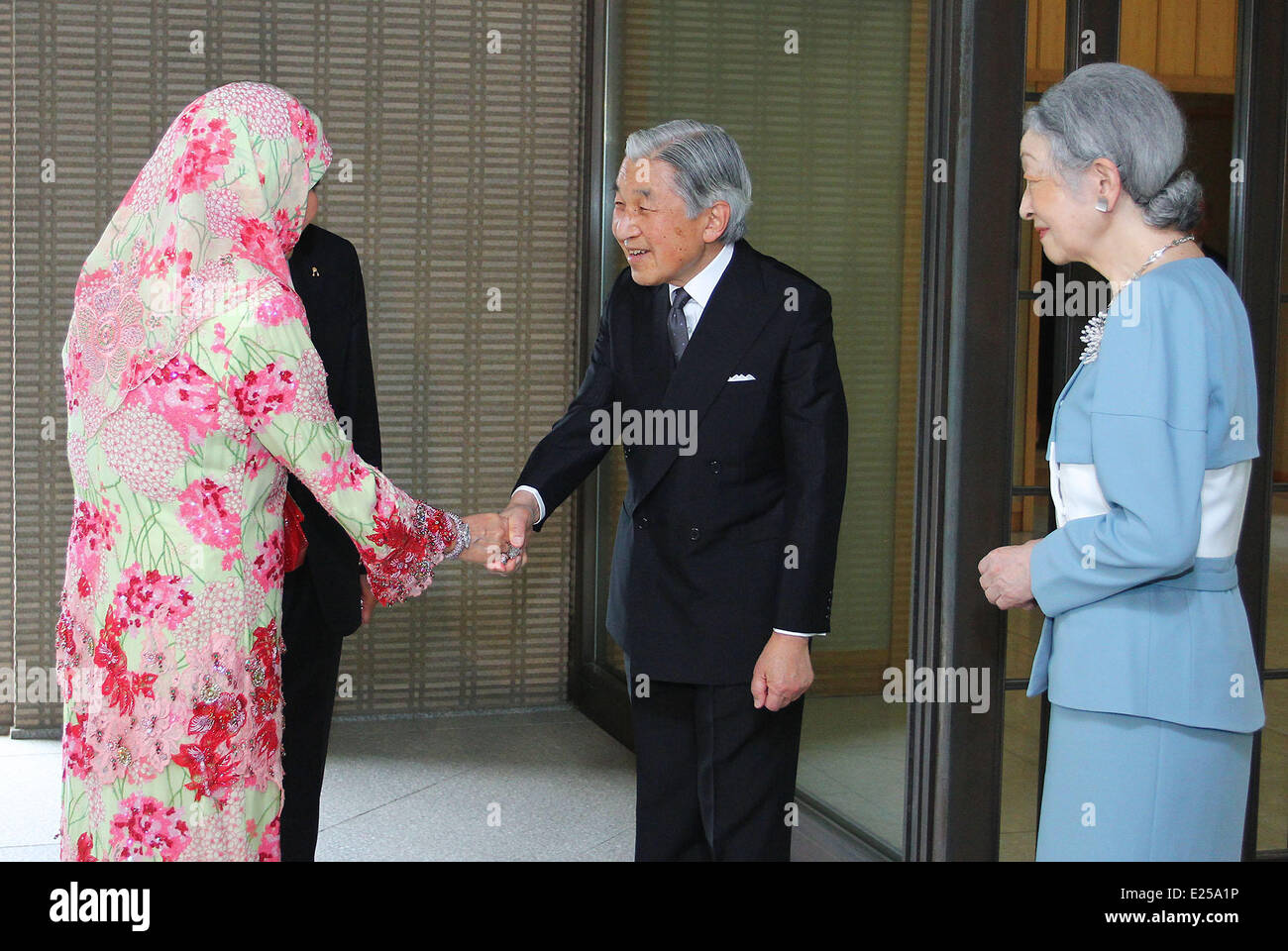 Der Sultan von Brunei beginnt seines Staatsbesuchs von Japan mit: Her ...