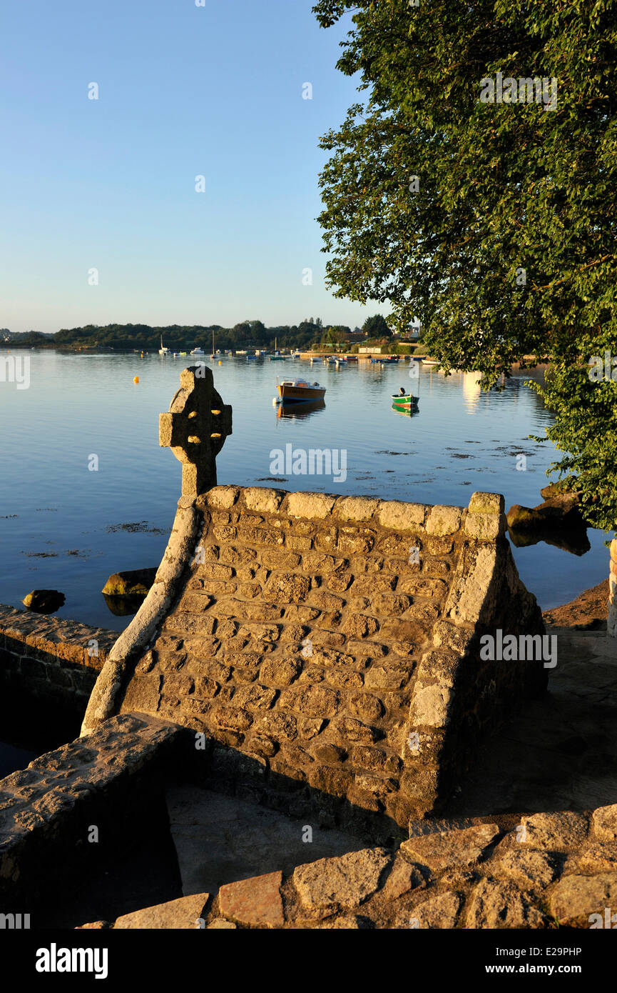 Frankreich, Morbihan, Etel River, Belz, Ile de Saint Cado (Saint Cado ...