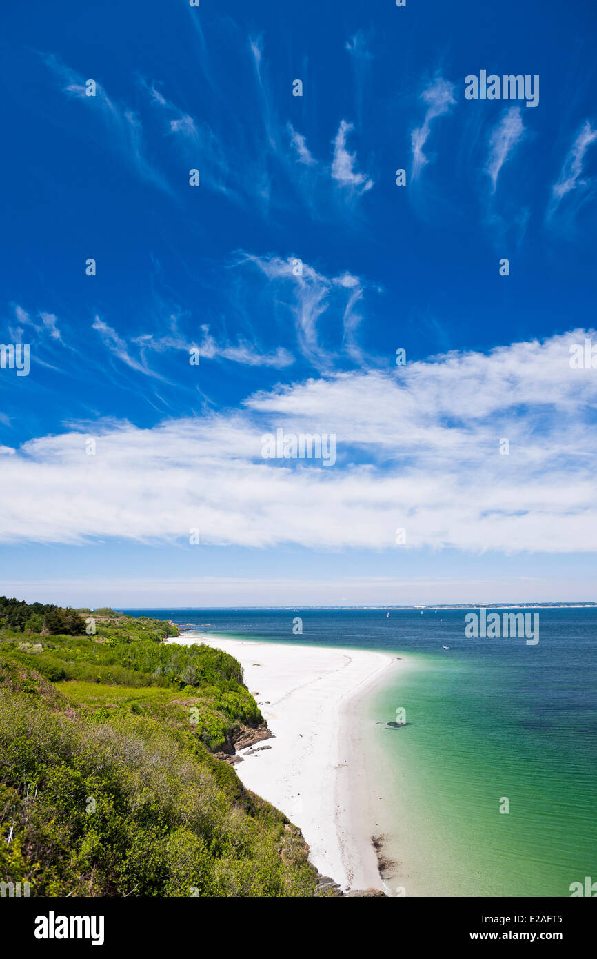 Frankreich, Morbihan, Ile de Groix, Plage des Grands Sables (the Great ...