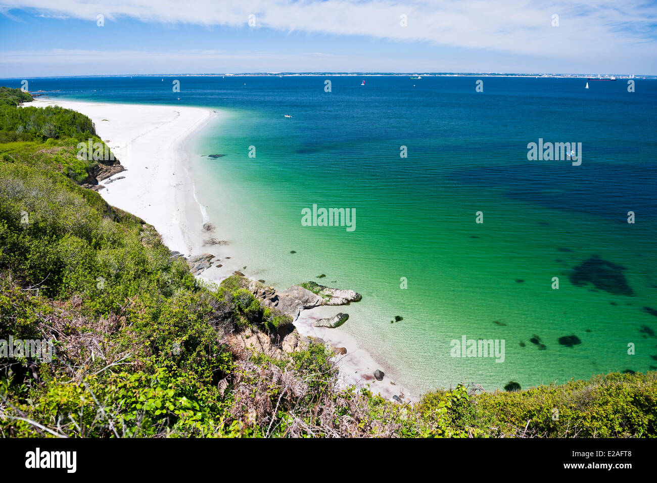 Frankreich, Morbihan, Ile de Groix, Plage des Grands Sables (the Great ...