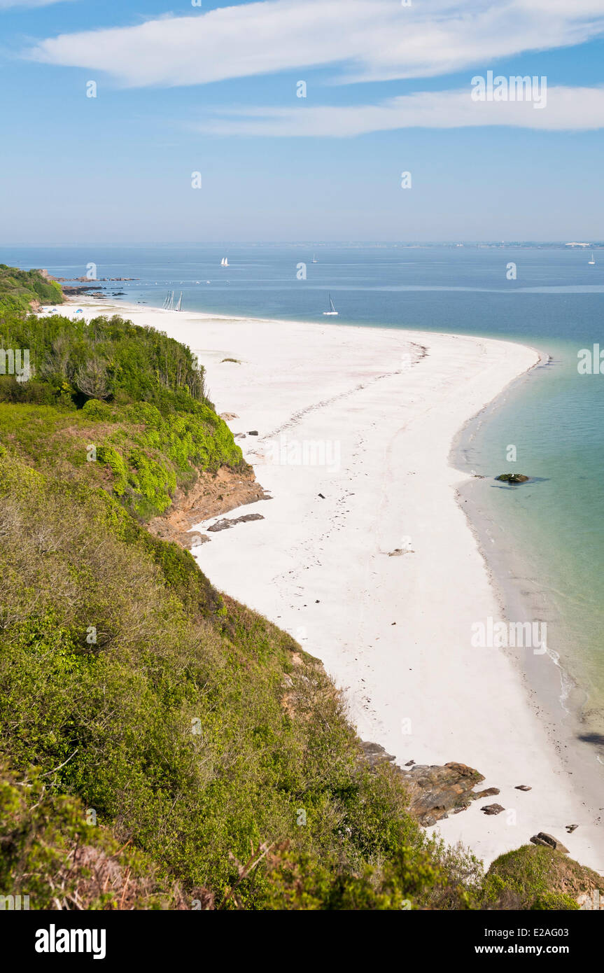 Frankreich, Morbihan, Ile de Groix, Plage des Grands Sables (the Great ...