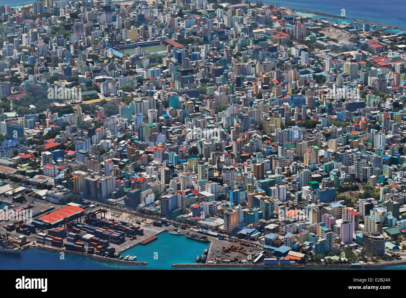 Malediven, Nord-Male-Atoll, männliche Island, Männlich (Luftbild ...