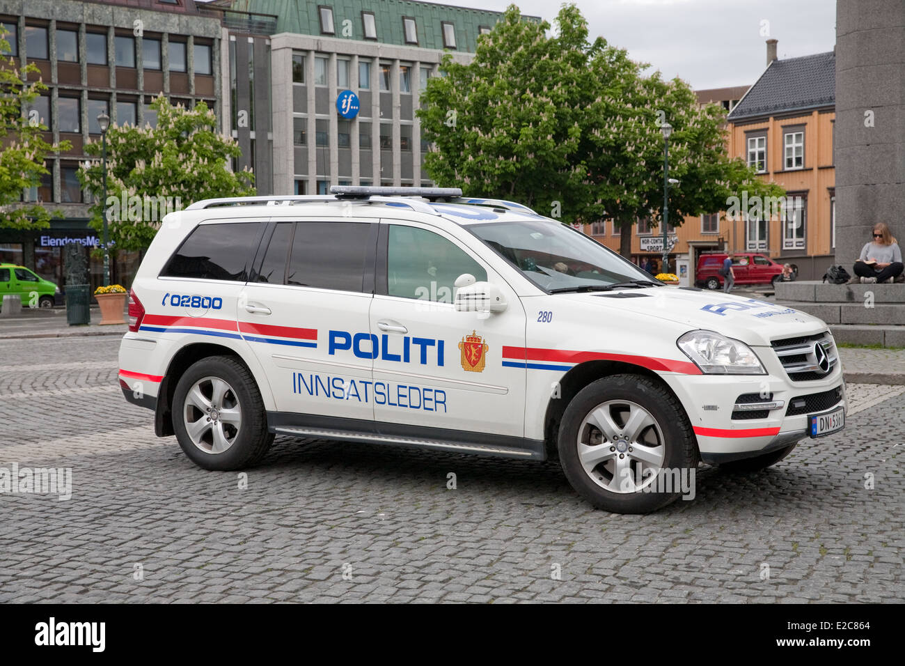 Polizeiauto, Politi in Trondheim Norwegen Stockfotografie - Alamy