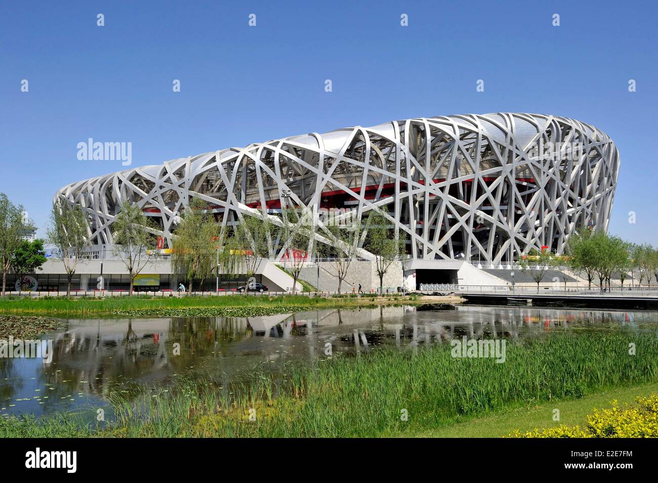 China, Beijing, Olympiapark, Beijing National Stadium, Vogelnest ...