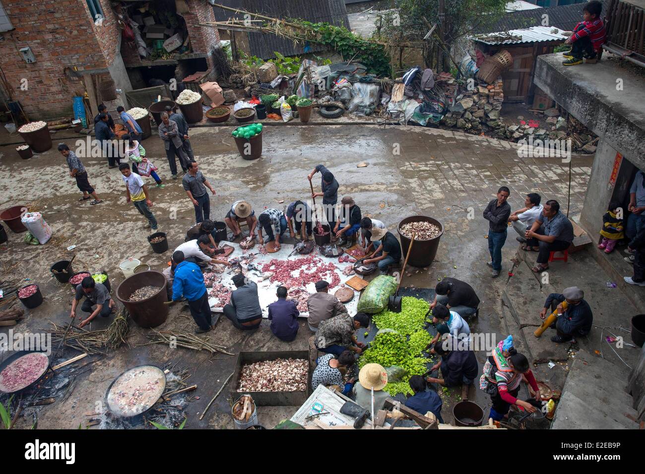 China, Yunnan Provinz, Mengpin, Yi People, Yuanyang, Mengpin Dorf ...