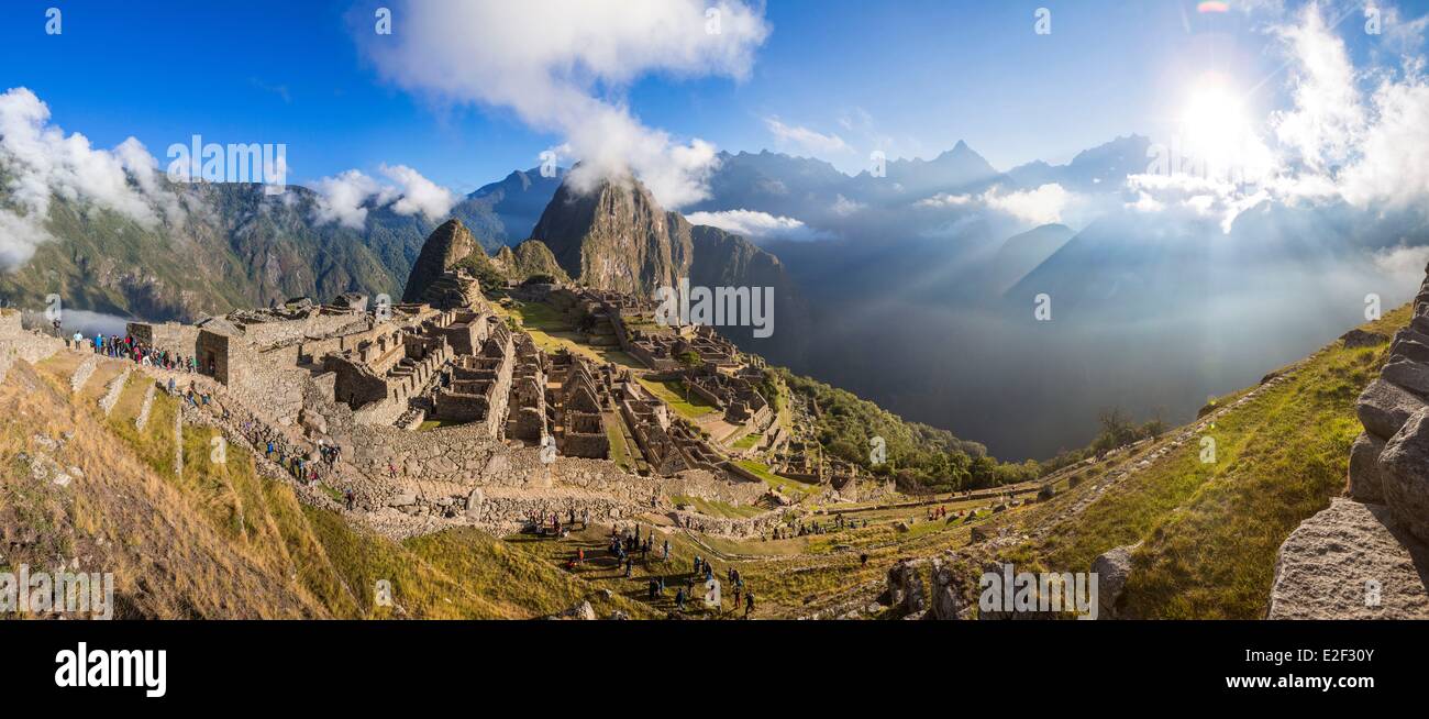 Peru Cuzco Provinz das Heilige Tal der Inkas Inka archäologischen Stätte von Machu Picchu als ...