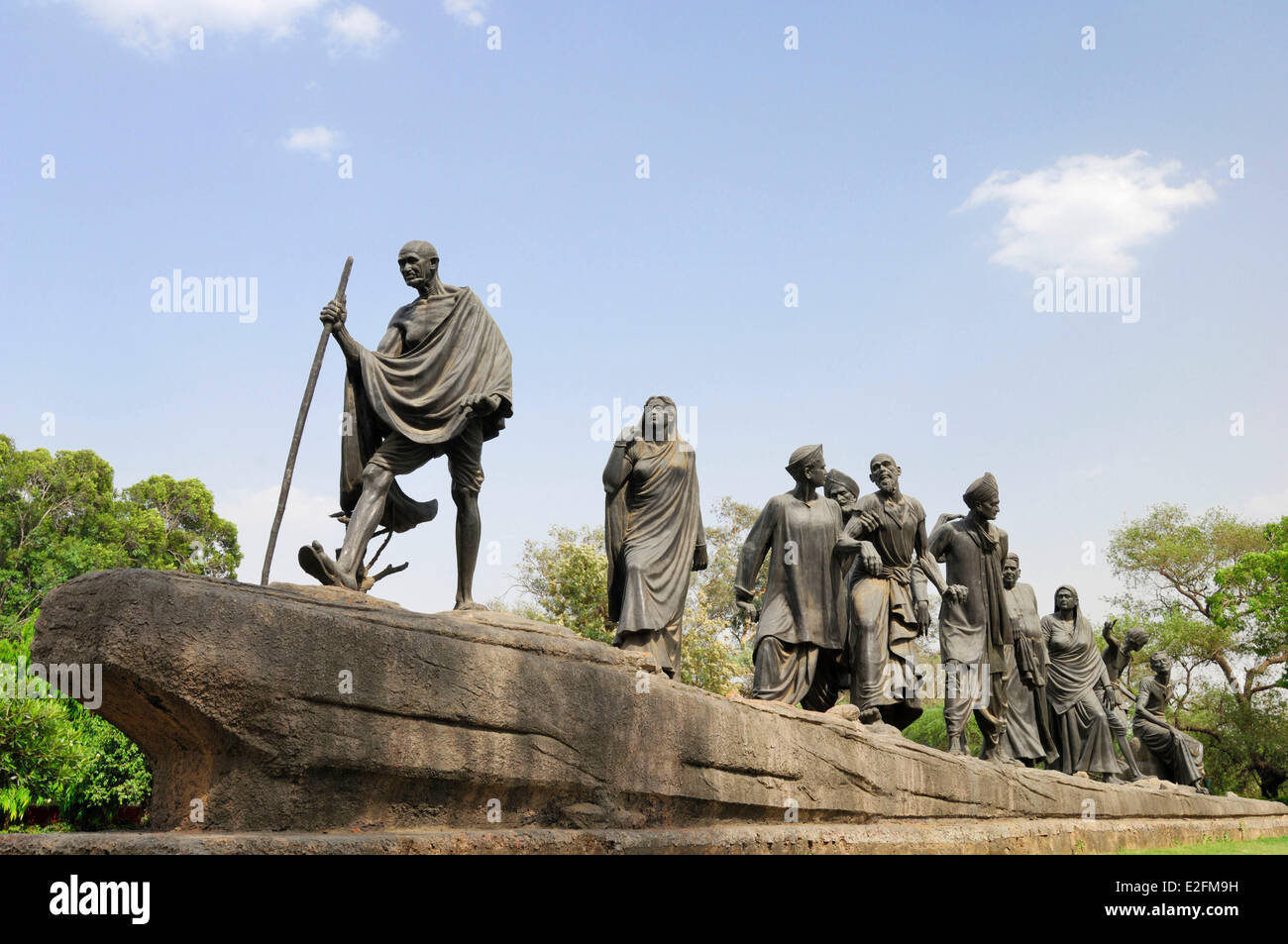 Indien Neu Delhi Gyarah Murti, Mahatma Gandhi und die 11 Statuen ...