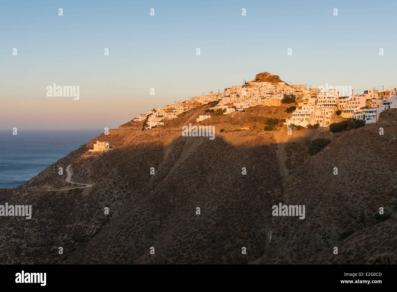 Griechenland Kykladen Inseln Anafi Insel Chora ist das einzige Dorf der ...