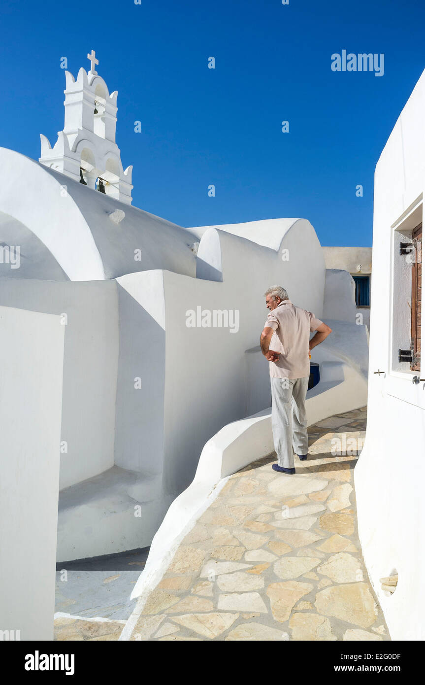 Griechenland Kykladen Inseln Anafi Insel Chora ist das einzige Dorf der ...