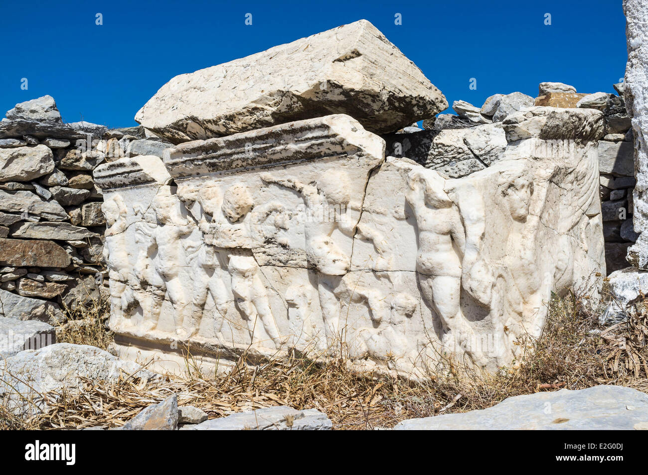 Griechenland Kykladen Inseln Anafi Insel eine römische Sarcophage vor ...