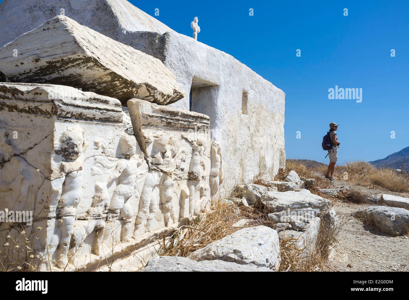 Griechenland Kykladen Inseln Anafi Insel der Kirche Panagia Dokari und ...