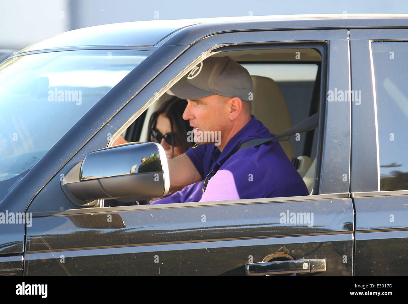 Vinnie Jones und seine Frau Tanya Fahrt entlang des Sunset Boulevard ...