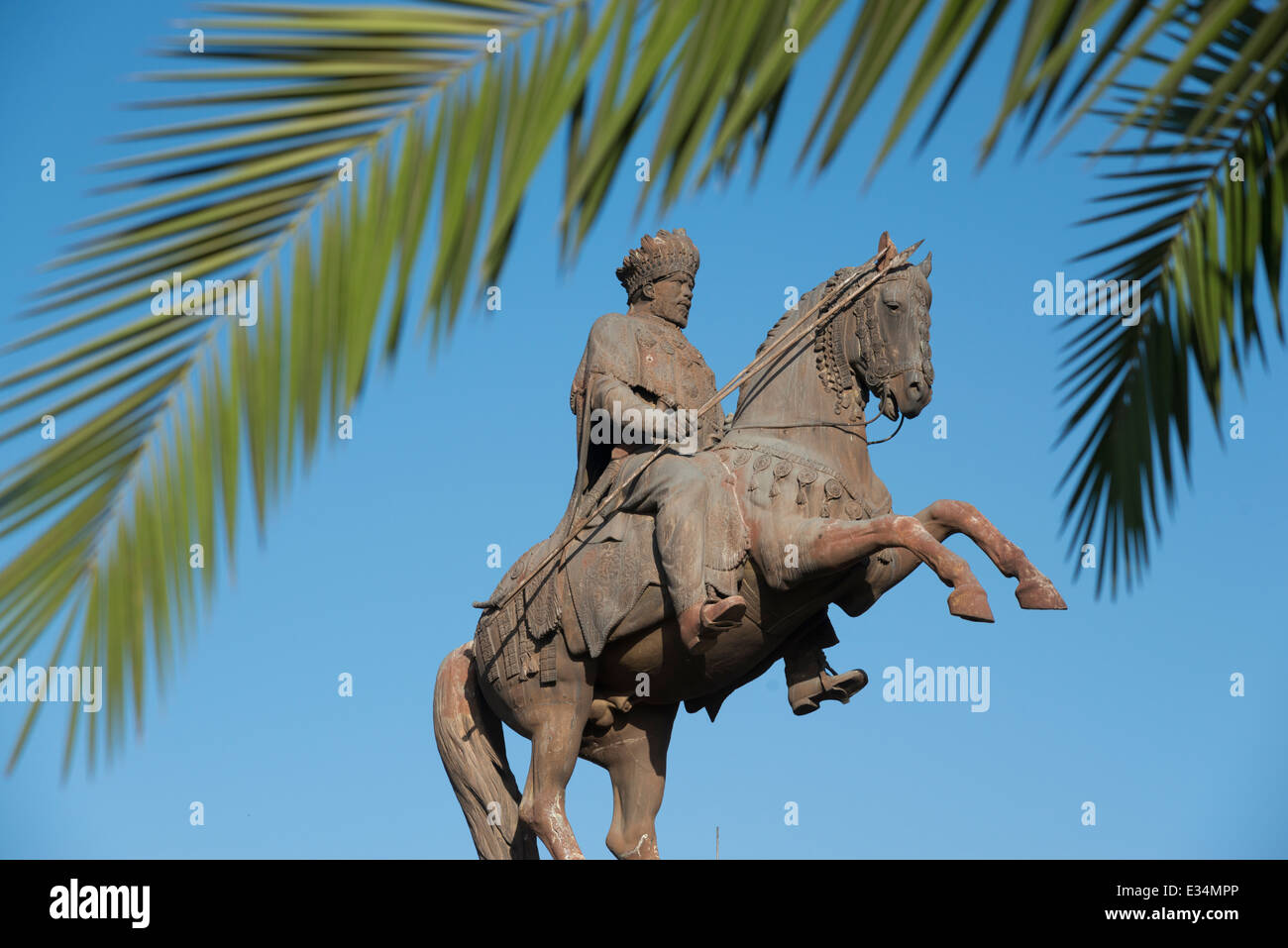 Statue von Kaiser Menelik II. Addis Abeba. Äthiopien Stockfotografie ...
