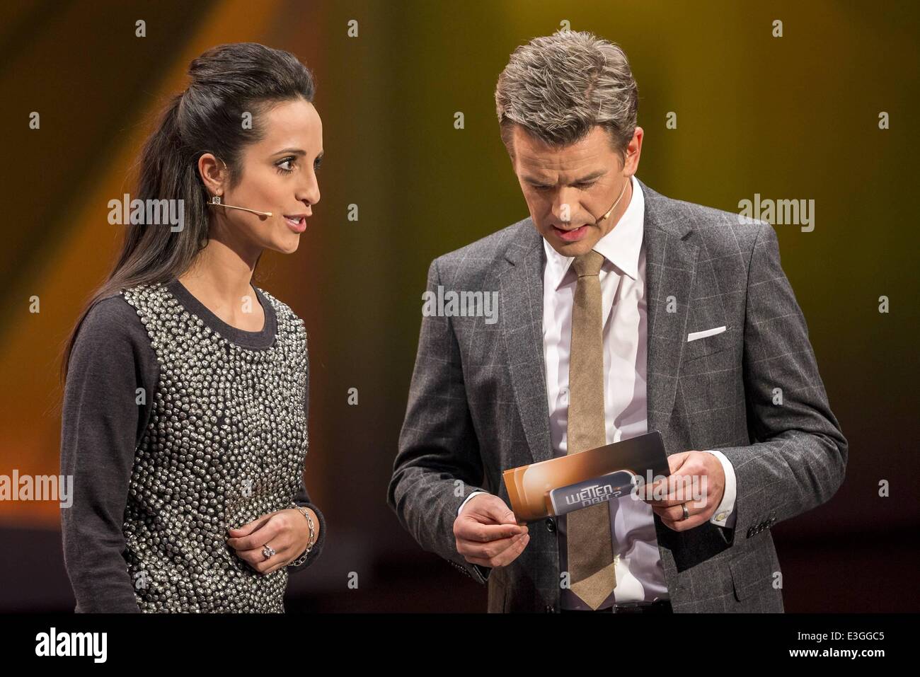 Deutschen ZDF-TV-show Wetten dass....? in Messehalle Bruckdorf mit ...