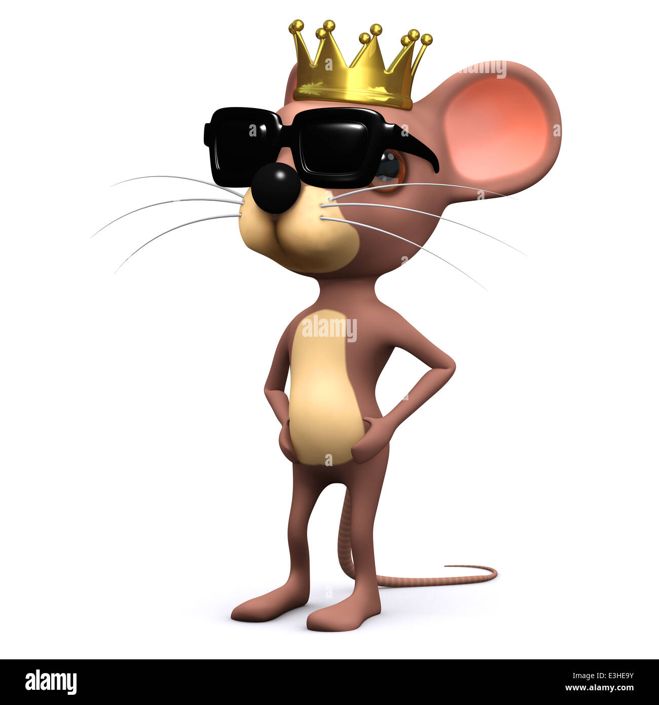 3D Cartoon-Maus trägt die goldene Krone Stockfotografie - Alamy