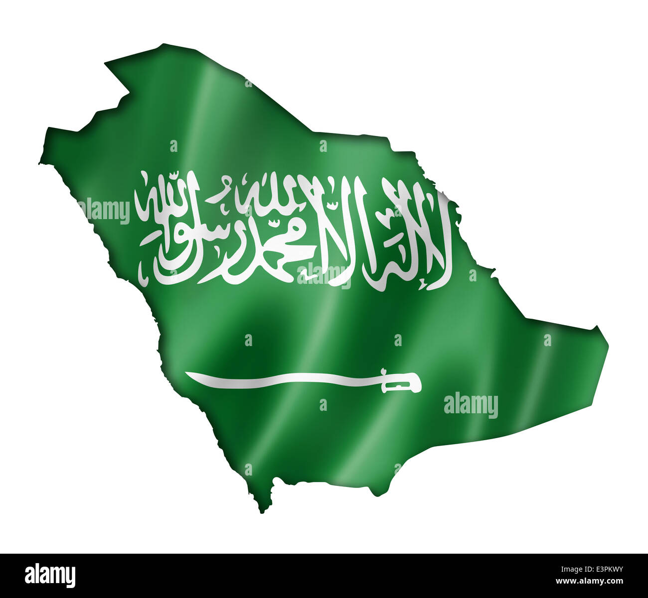Saudi-Arabien-Flagge abzubilden, drei dimensionalen Render, isoliert ...