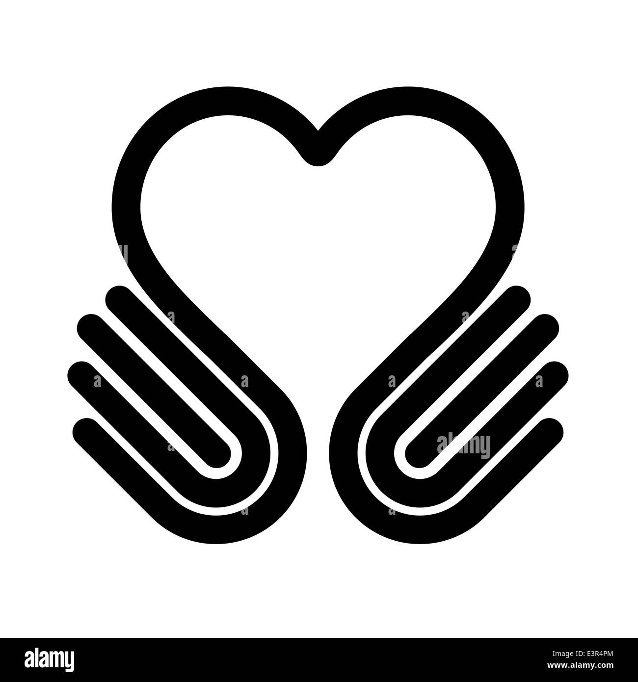 Hände, Herz, Symbol, Vektor Stockfotografie - Alamy