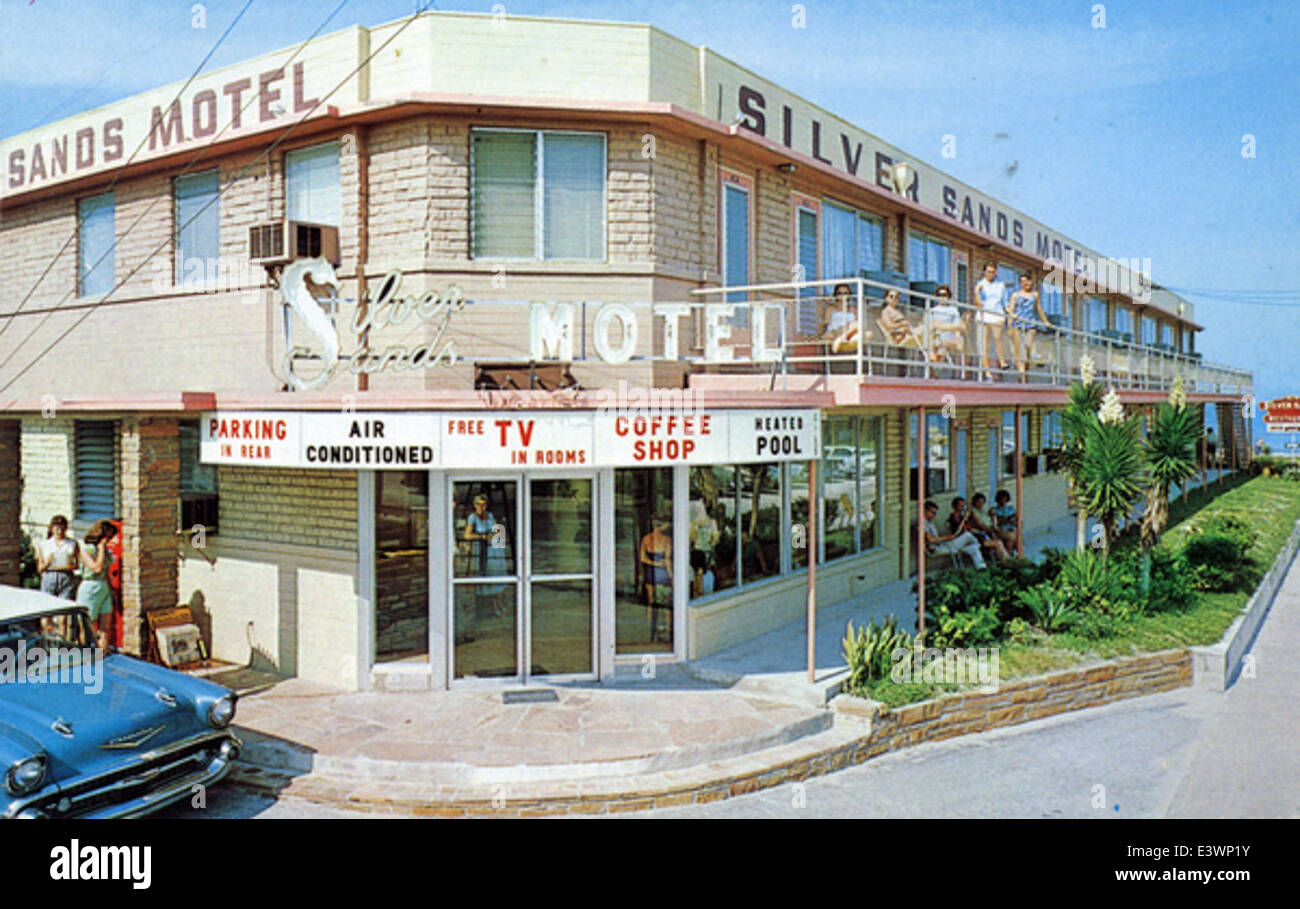 Das Silver Sands Motel in Daytona Beach, Florida, war in den 1950er ...