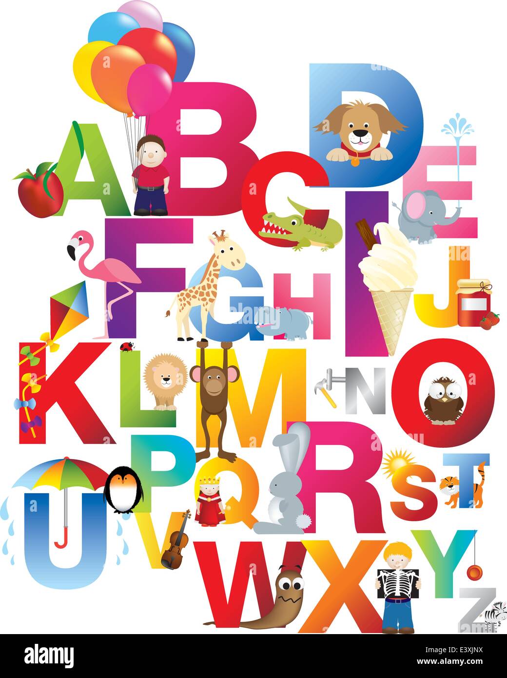 Cartoon alphabet animals illustrations -Fotos und -Bildmaterial in ...