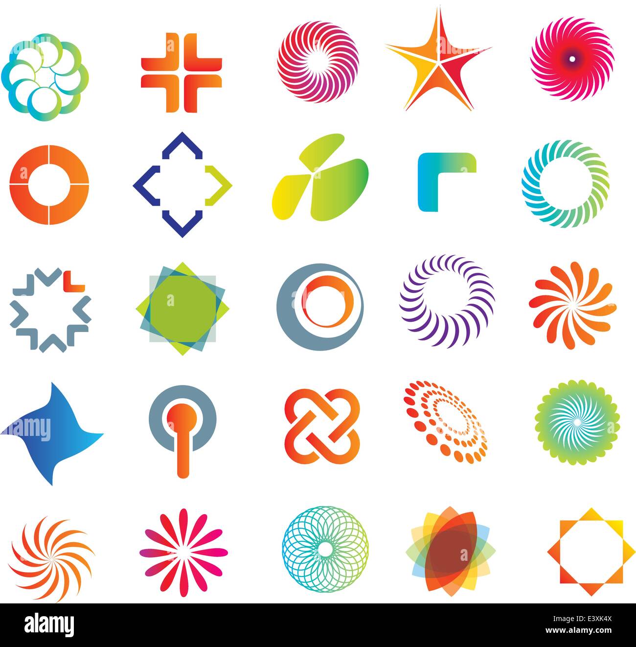 Satz von Firmenlogos Symbole und Beschriftungen Stock-Vektorgrafik - Alamy