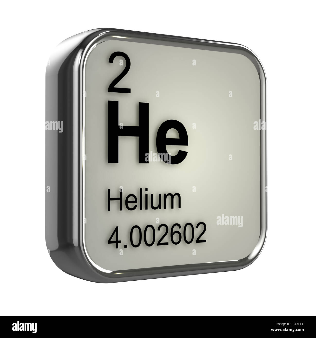 3D Helium-Element aus dem Periodensystem Stockfotografie - Alamy