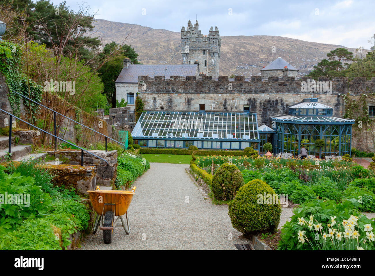 Der ummauerte Garten am Glenveagh Castle, Glenveagh Nationalpark ...