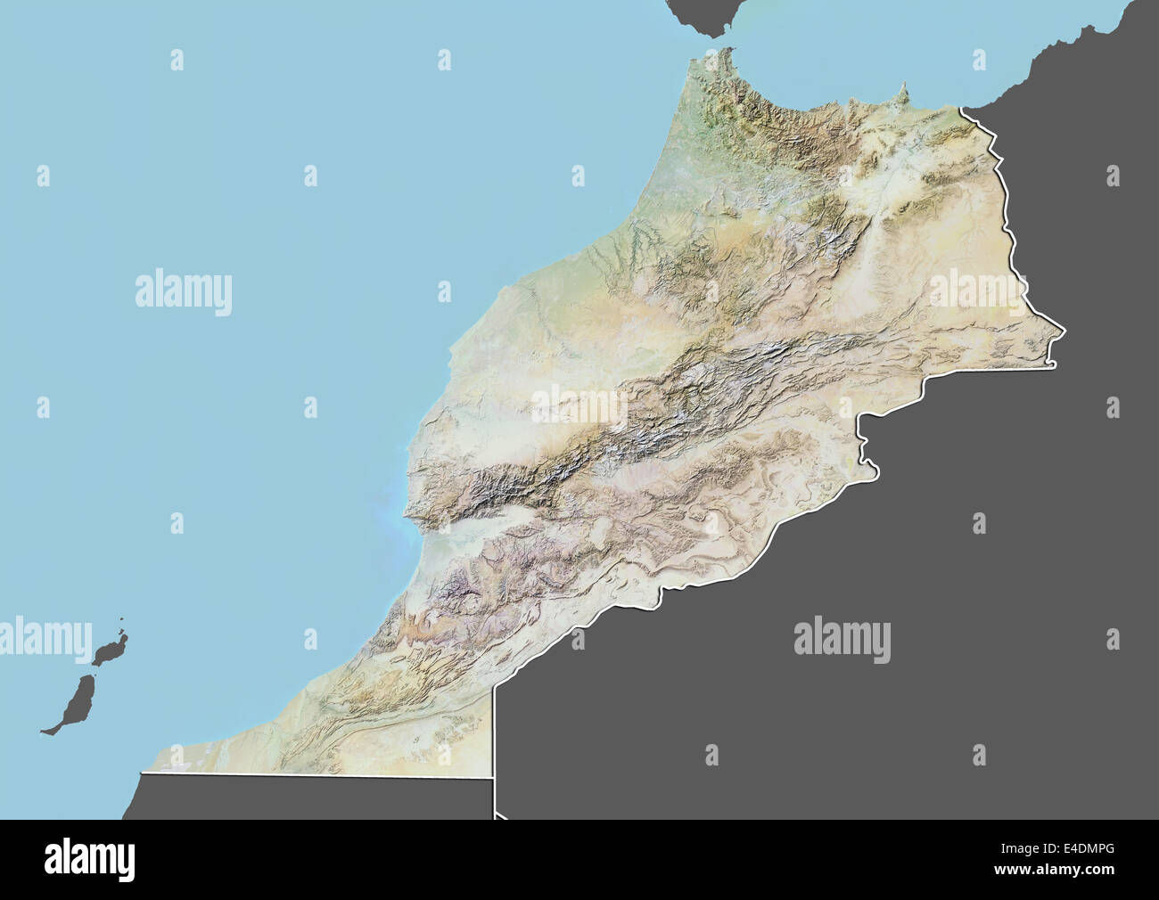 Physical map morocco -Fotos und -Bildmaterial in hoher Auflösung – Alamy