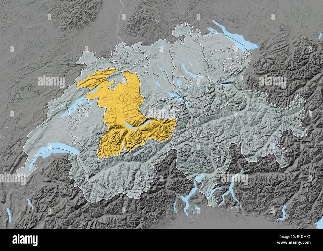 Switzerland Relief Map Stockfotos und -bilder Kaufen - Alamy