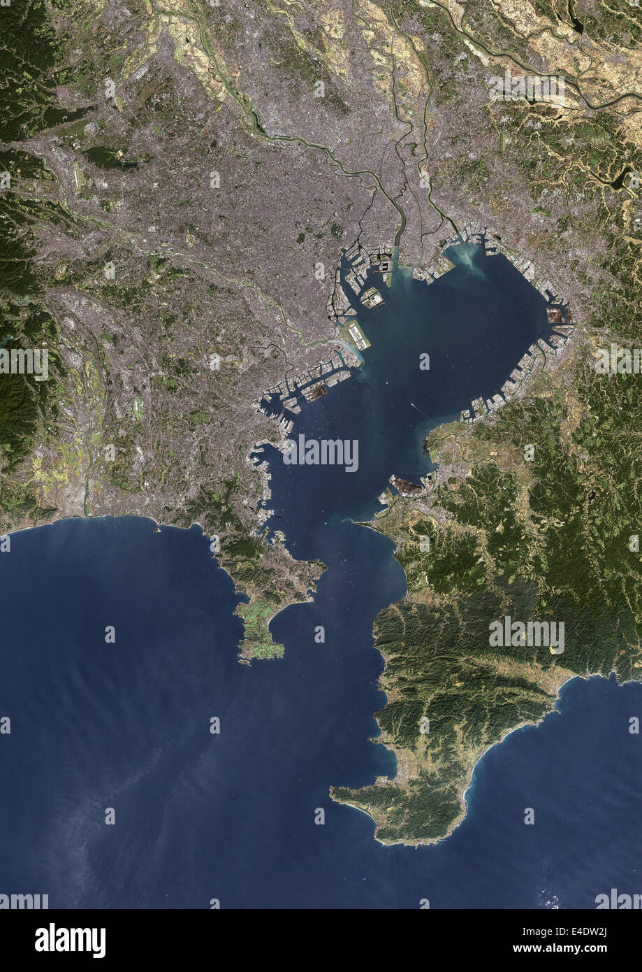 Tokio, Japan, Echtfarben-Satellitenbild. Tokio, Japan. Echtfarben ...