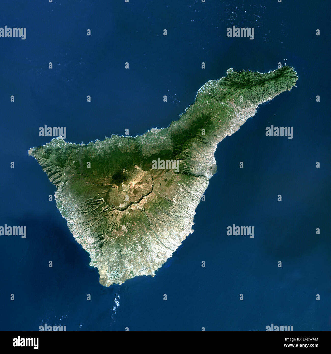 Vulkan Teide, Kanarische Inseln, Spanien, wahre Farbe Satellitenbild ...