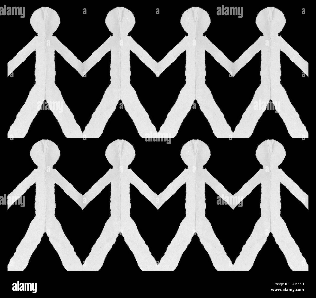 Diversity hands together illustration Schwarzweiß-Stockfotos und ...
